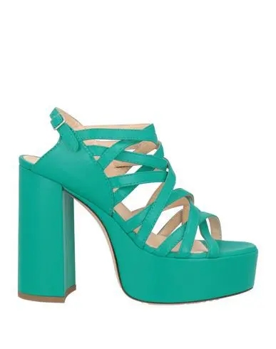 Agl Leather Platform Sandals - Green
