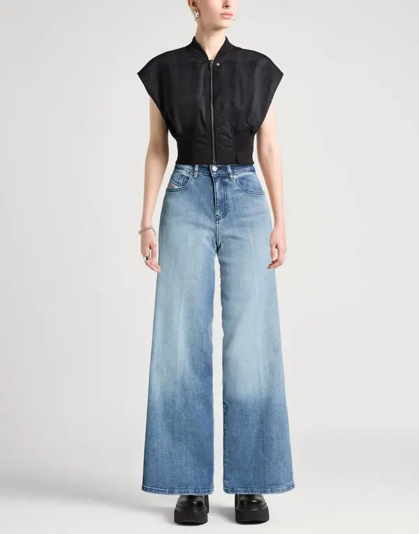 DIESEL® High Waisted Wide-leg Jeans With Faded Wash