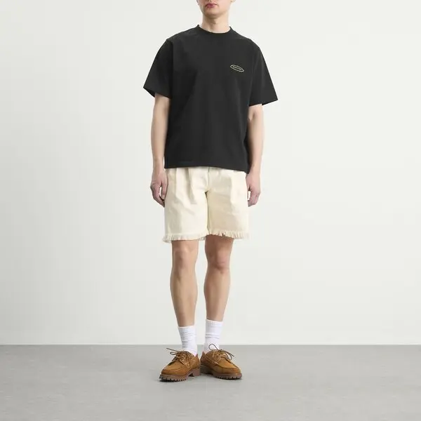 BRAM'S FRUIT Twill Shorts With Distressed Hem