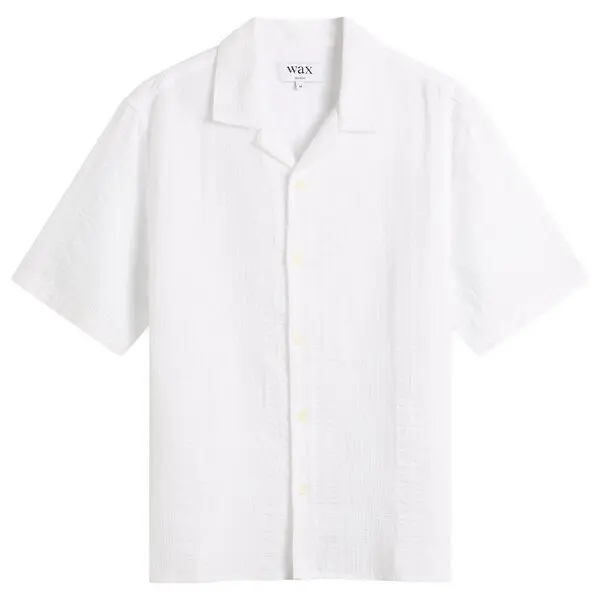 WAX LONDON Didcot Double Weave Grid Vacation Shirt - Ecru