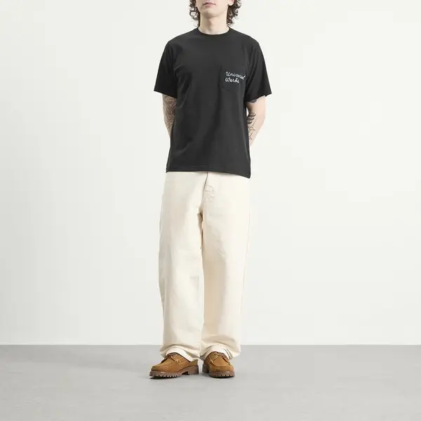 Universal Works Script Logo Pocket T-shirt - Black