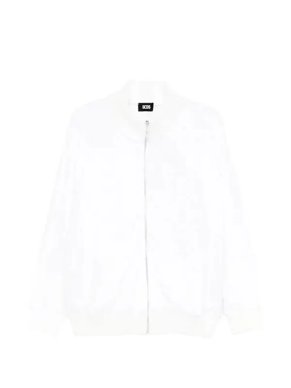 Gcds Textured Zip-up Jacket - White