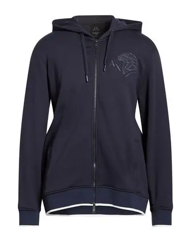 Armani Exchange Zip-up Hoodie With Embroidered Logo - Blue