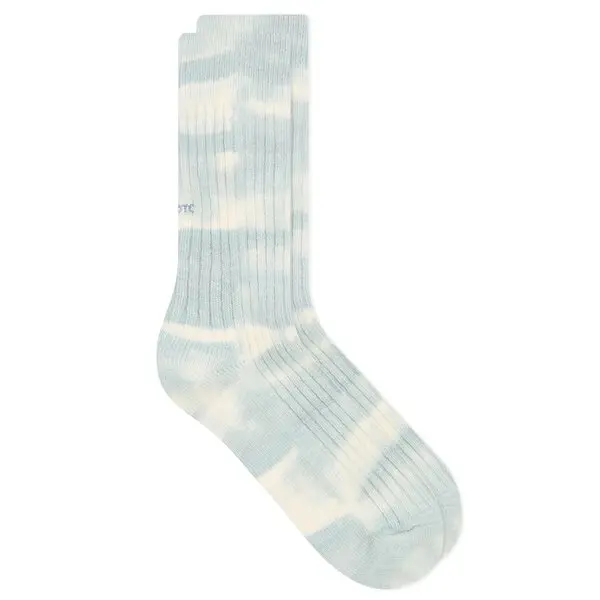 ROTOTO Tie-dyed Ribbed Crew Socks