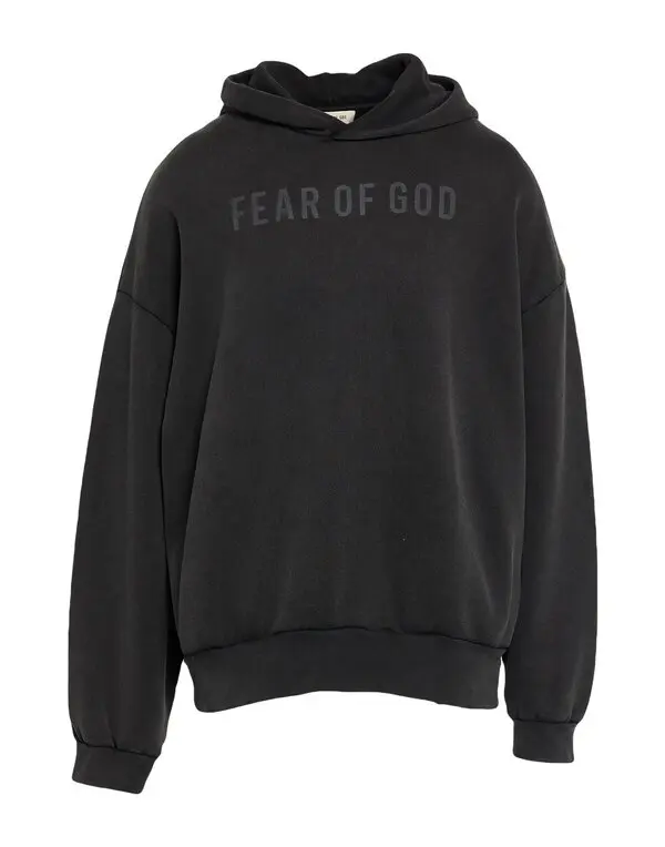Fear Of God Cotton Terry Hooded Sweatshirt With Logo - Grey