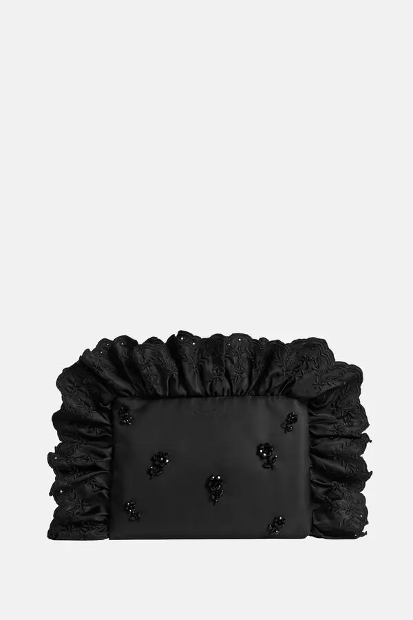 Simone Rocha Clutch Bag 'pillowcase' With Embroideries - Black