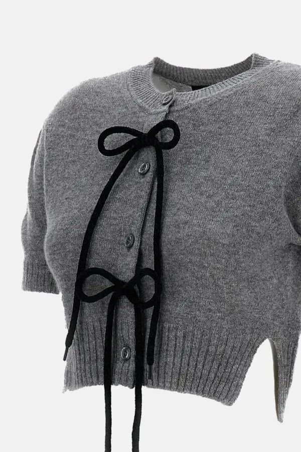 Simone Rocha Short Cashmere Cardigan - Grey