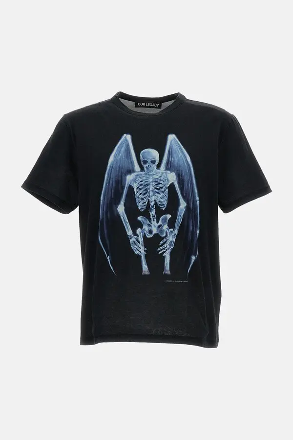 Our Legacy Short-sleeved Shirt With Print - Black