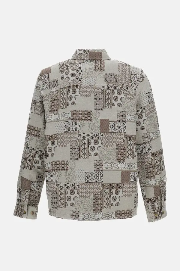 LES DEUX Jacquard Shirt Jacket - Multicolor