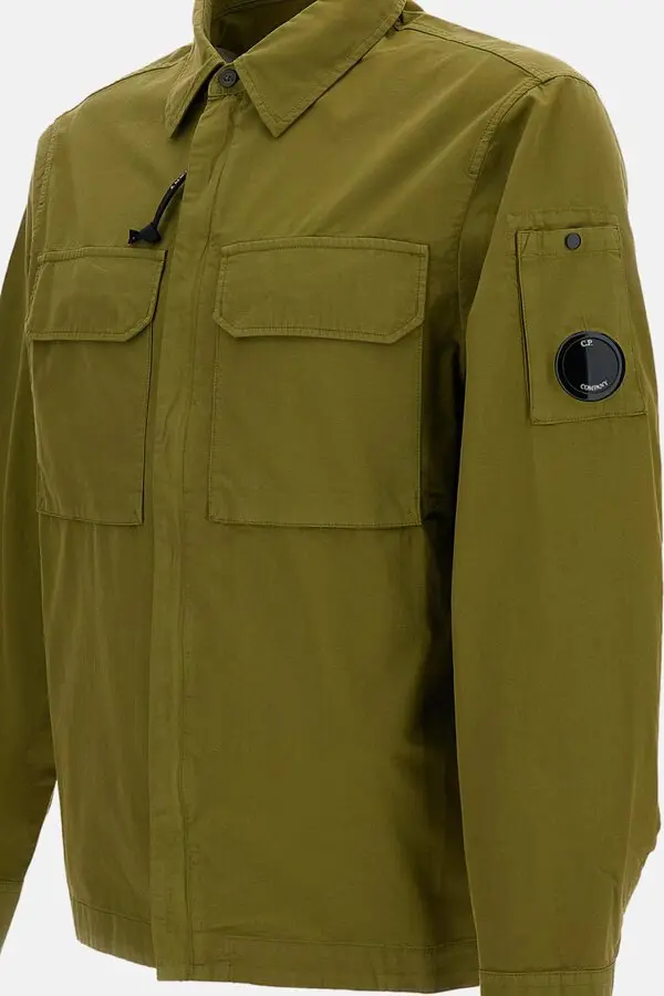C.P. COMPANY Organic Gabardine Zip Jacket/shirt - Green