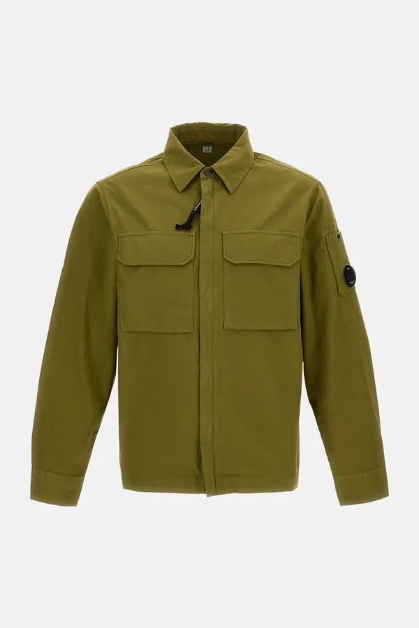 C.P. COMPANY Organic Gabardine Zip Jacket/shirt - Green