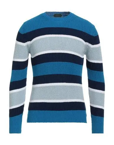 ZANONE Striped Cotton Sweater - Azure