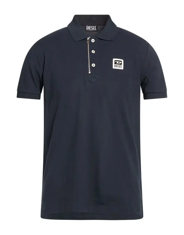DIESEL® Polo Shirt Size Cotton, Elastane - Midnight Blue