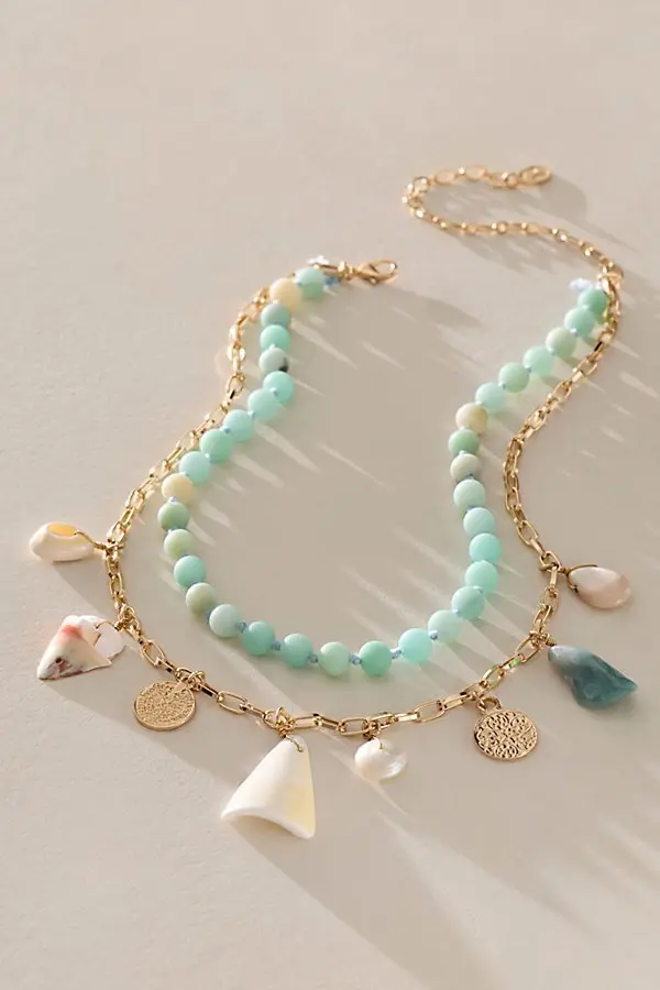 Free People Serendipity Semiprecious Stone Strand Necklace - Amazonite