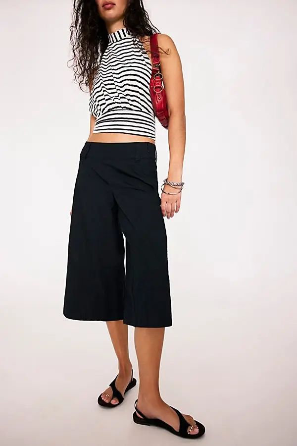 Free People Wide-leg Crop Trousers