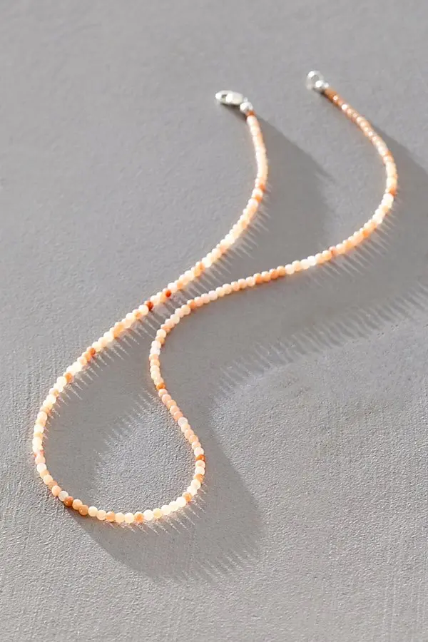 TAKARA Single Strand Semiprecious Stone Necklace - Pink