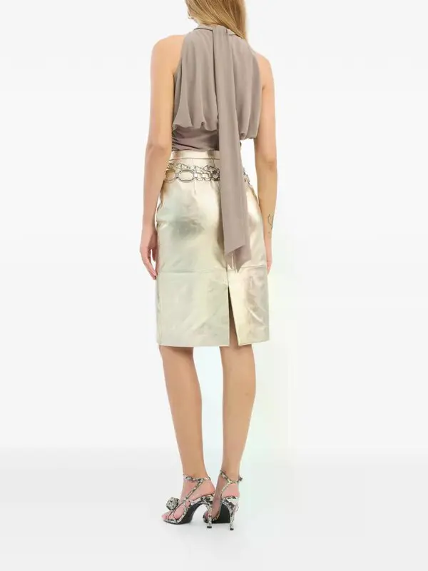 ROTATE BY BIRGER CHRISTENSEN Chiffon Ruched Blouse
