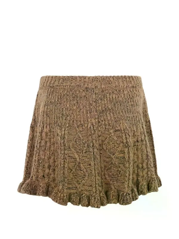 Red Valentino Cable-knit Ruffled Skirt