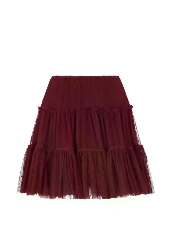 Valentino Garavani Polka-dot Ruffled Skirt - Red
