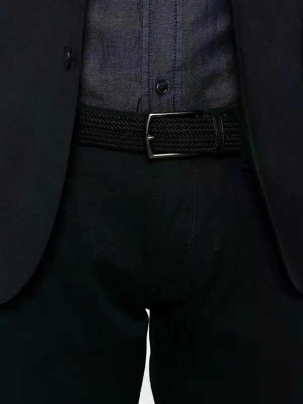 Emporio Armani Logo-plaque Trousers - Blue