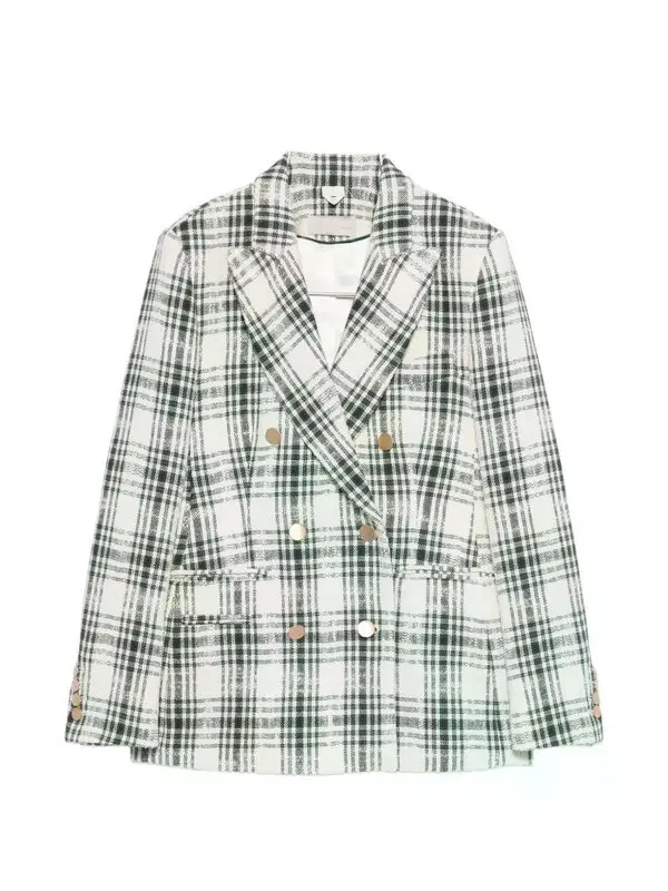 IMROSKA Double-breasted Plaid-pattern Jacket