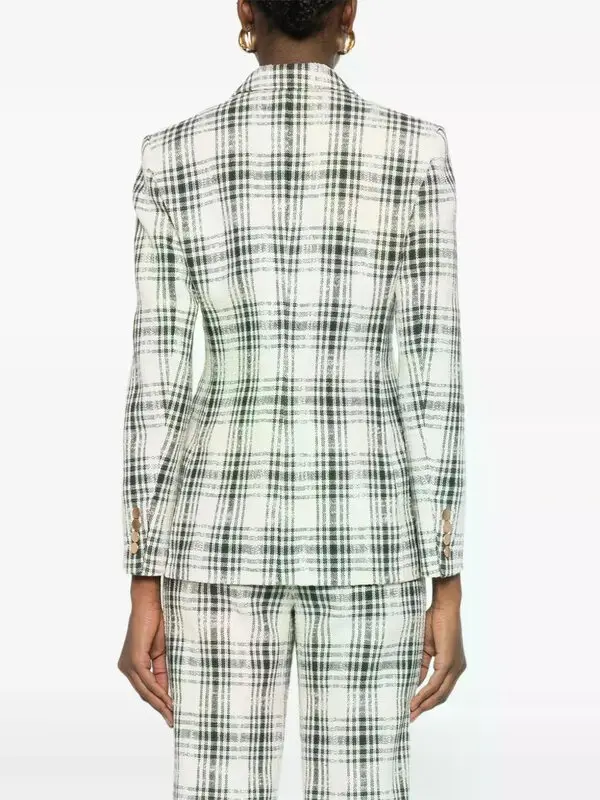 IMROSKA Double-breasted Plaid-pattern Jacket