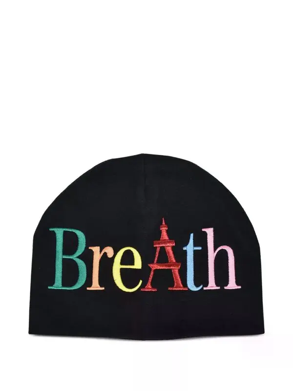 BREATH Logo-embroidered Beanie - Black
