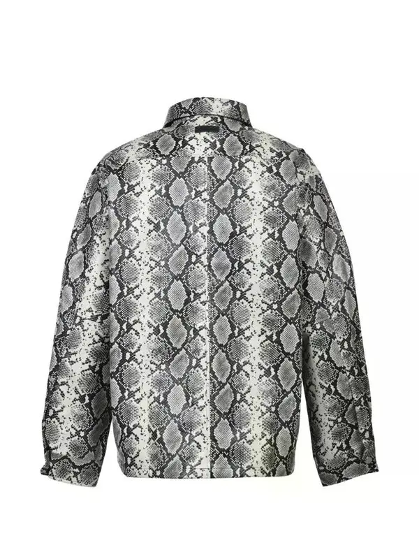 BREATH Python-print Pocket Shirt