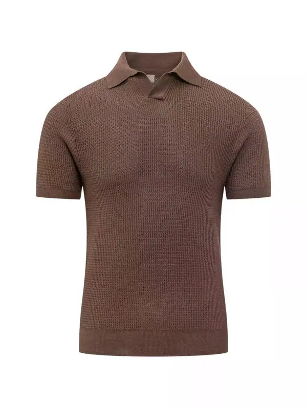 RAKKI Waffle-knit V-neck T-shirt