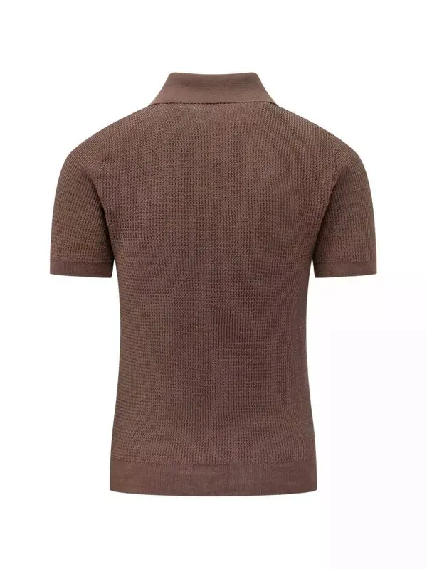 RAKKI Waffle-knit V-neck T-shirt