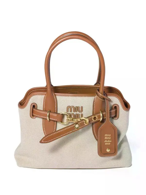 Miu Miu Aventure Canvas And Leather Bag