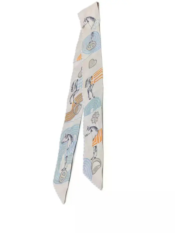 Hermès 2019-2025 Garde Robe Pop Silk Twilly Scarf Scarves - Grey
