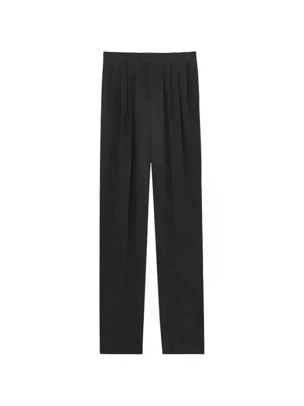 Saint Laurent Pleated High-waist Trousers - Black