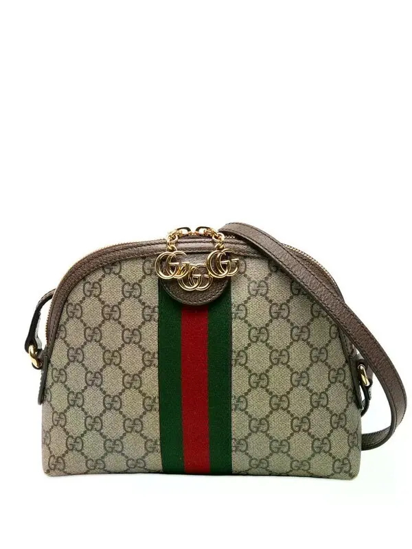 Gucci Gg Supreme Ophidia Dome Crossbody Bag - Brown