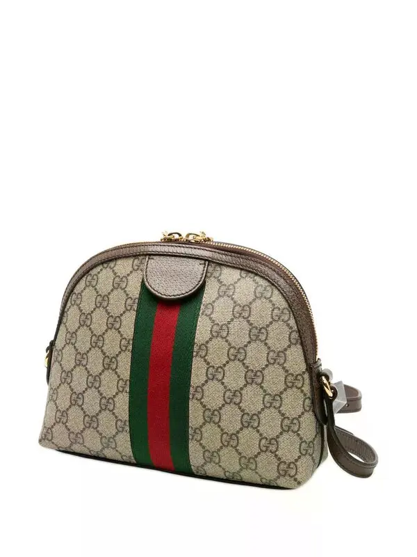 Gucci Gg Supreme Ophidia Dome Crossbody Bag - Brown