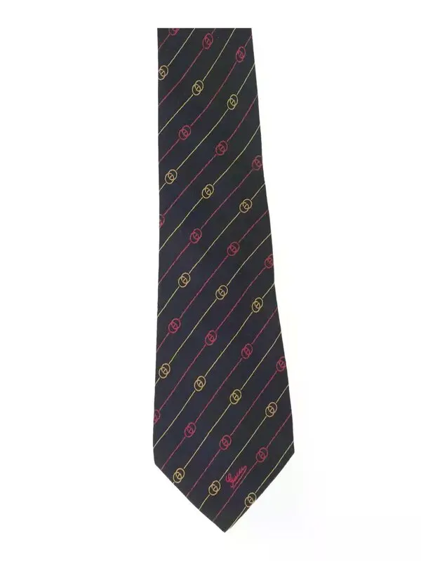 Gucci Interlocking G Logo Striped Tie