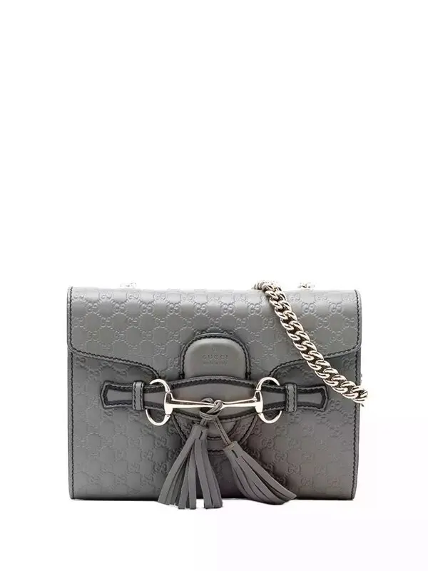 Gucci Mini Micro Guccissima Emily Crossbody Bag - Grey