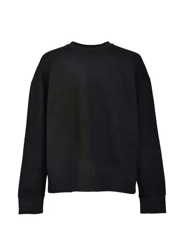 BREATH Waffle-knit Long-sleeved T-shirt - Black