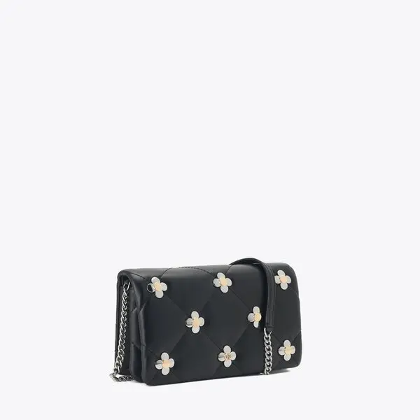 Tory Burch Kira Diamond Quilt Chain Wallet - Black
