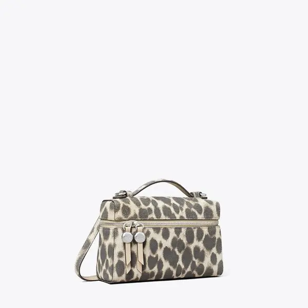 Tory Burch Slim Romy Suede Top Handle - Cheetah Spots
