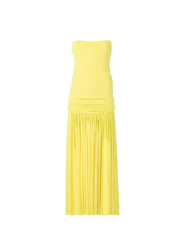 Jacquemus Cross-back Gathered Dress - Yellow