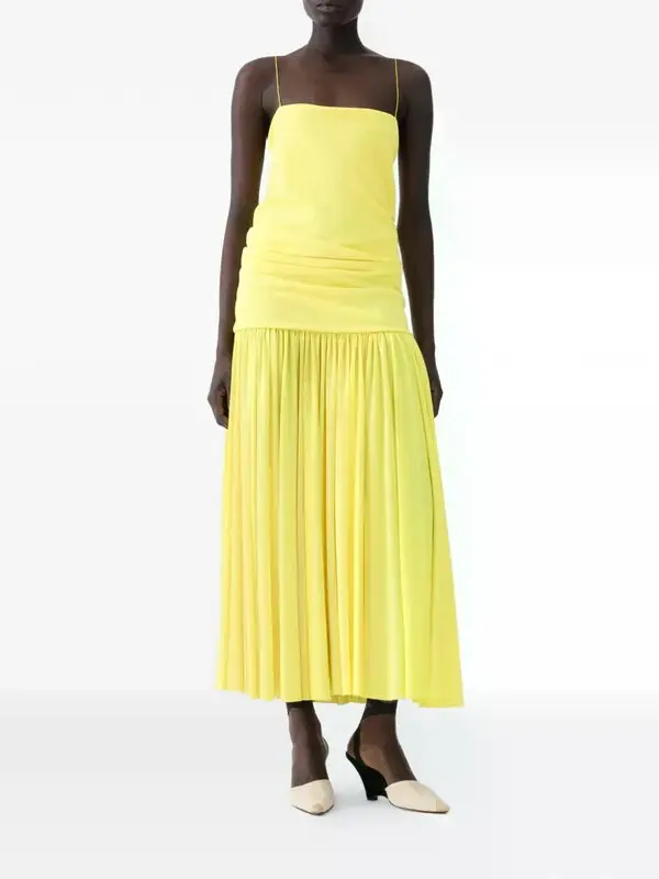 Jacquemus Cross-back Gathered Dress - Yellow