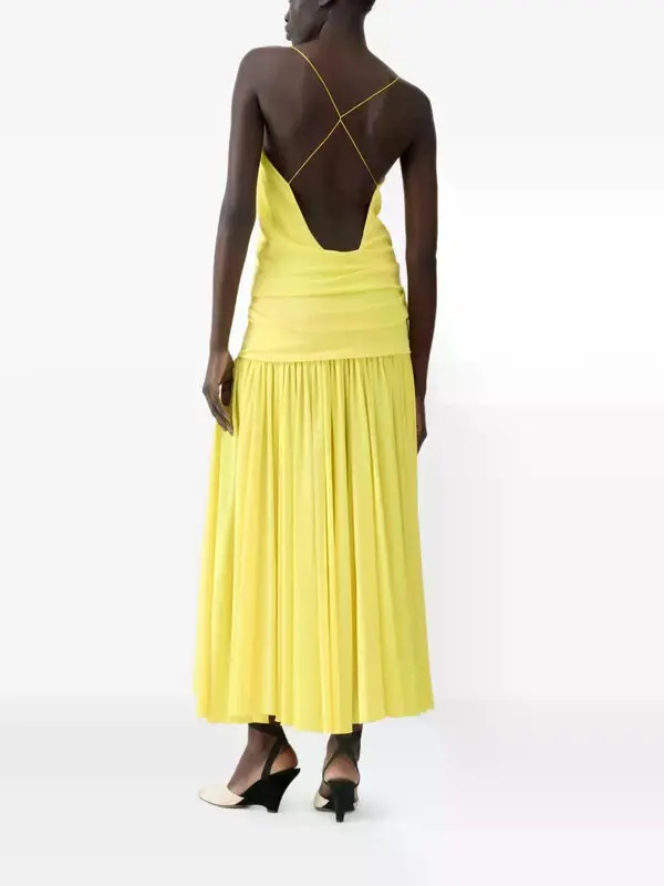 Jacquemus Cross-back Gathered Dress - Yellow