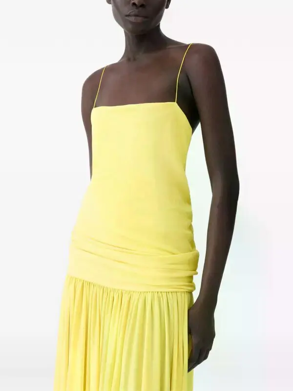Jacquemus Cross-back Gathered Dress - Yellow