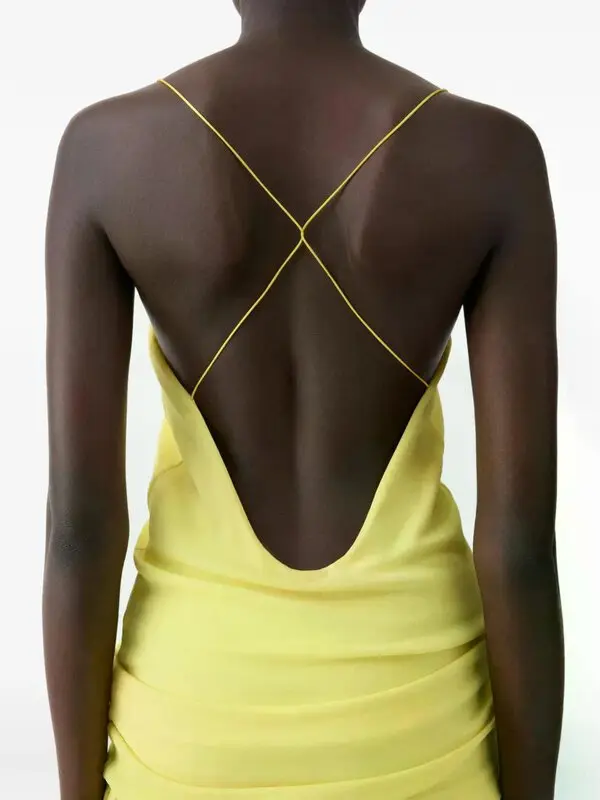 Jacquemus Cross-back Gathered Dress - Yellow