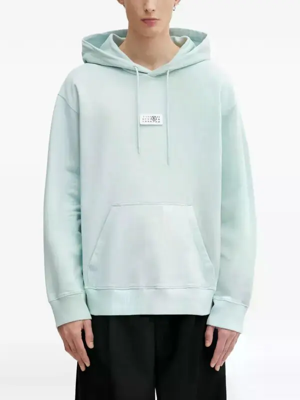 MAISON MARGIELA Logo-patch Hoodie - Blue