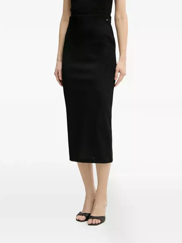 Armani Exchange Ribbed Pencil Skirt - Black