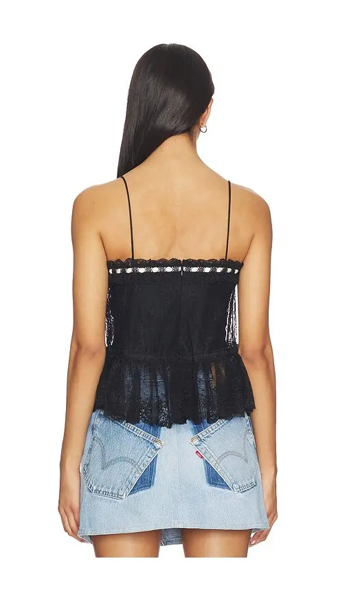 Alice + Olivia Alessia Lace Ruffle Crop Top