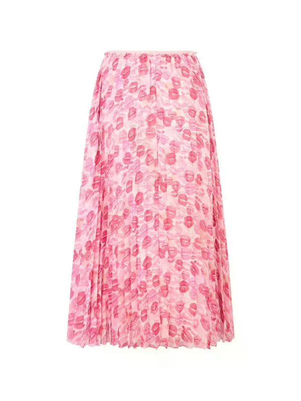 Red Valentino Pleated Midi Skirt