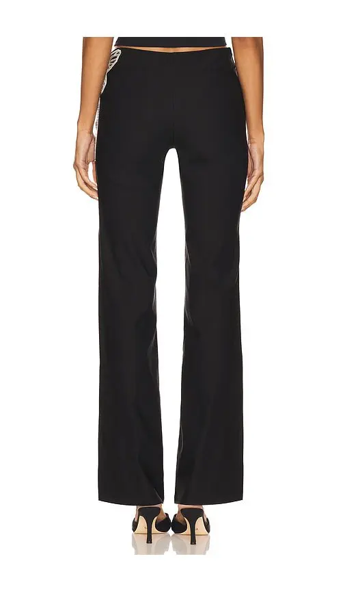 I.AM.GIA Embellished Butterfly Wide Leg Crepe Pants